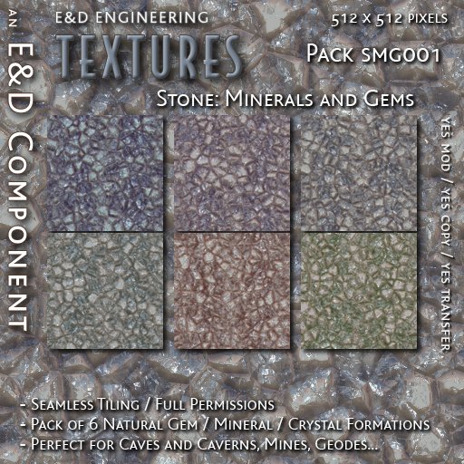 Second Life Marketplace - [SMG001] 6 Gem Textures Gemstone Textures Mineral Texture Ore Textures ...